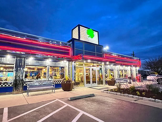 The classic blue and white sign beckons like an old friend. Lyndon Diner stands proudly along Route 30, promising comfort food salvation to weary travelers and locals alike. 