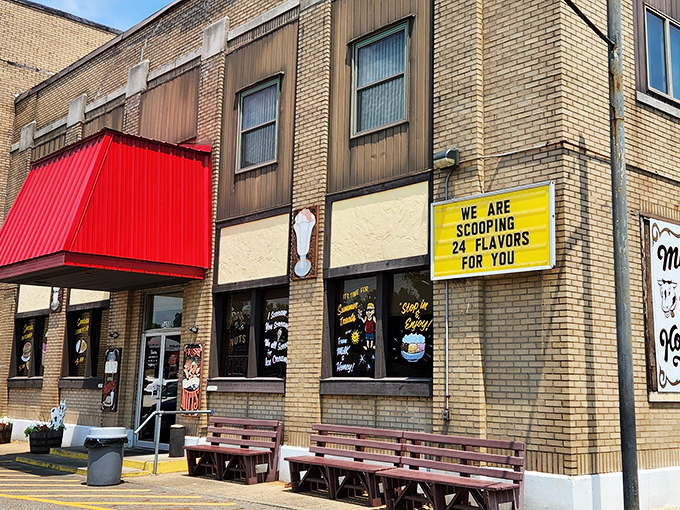 The bright red awning of Milk and Honey beckons like a lighthouse for the sweet-toothed traveler, promising nostalgic delights within those brick walls.