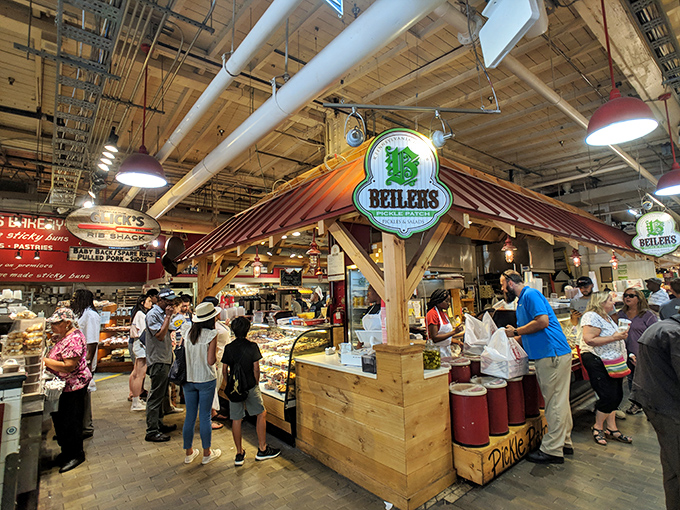 The bustling Reading Terminal Market houses Beiler's Bakery, where donut dreams come true and diet plans go to die gloriously.