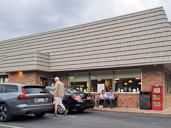 The unassuming brick exterior of Katie's Kitchen hides culinary treasures within. Like finding Shakespeare writing at your local coffee shop—unexpected brilliance in plain sight.