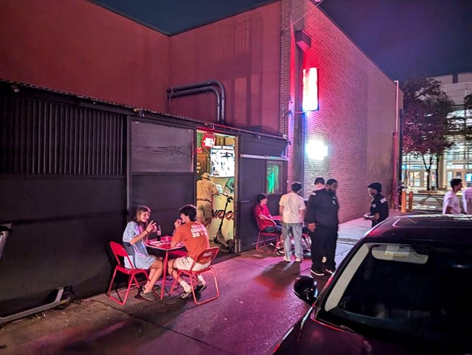 The unassuming brick exterior of Taqueria De Diez proves once again that culinary treasures often hide behind the most modest facades.