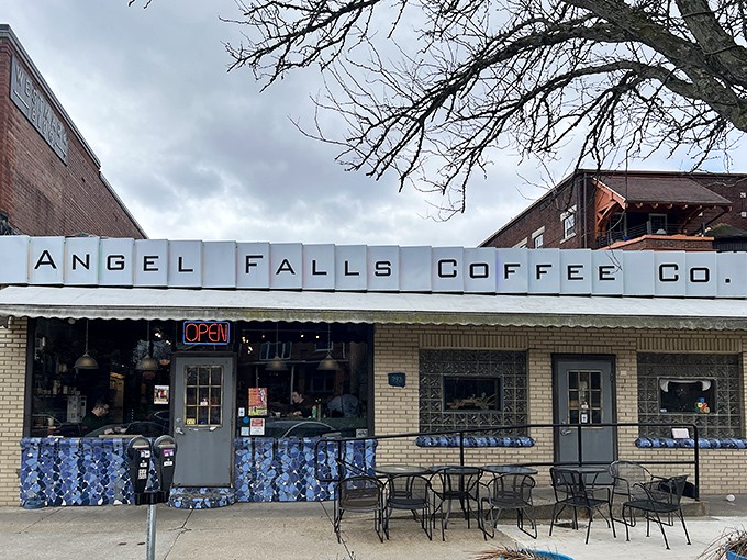 This corner spot beckons like a lighthouse for hungry souls seeking comfort and caffeine.