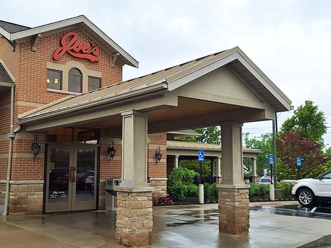 The brick facade whispers promises of sandwich perfection waiting inside this Rocky River treasure.