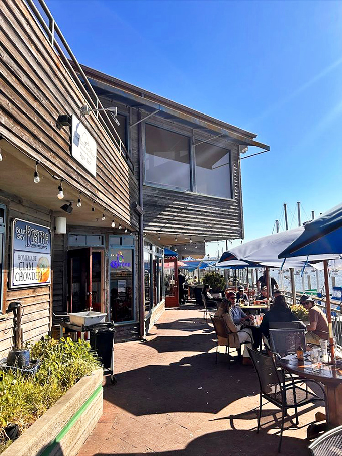 Blue Sky Bistro's waterfront patio isn't just dining&mdash;it's front-row seating to nature's greatest show, with Morro Bay's boats and that iconic rock playing supporting roles.