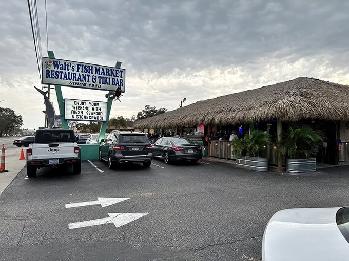 That thatched tiki roof isn't just for show&mdash;it's the universal signal in Florida that seafood paradise awaits underneath. Welcome to Walt's! 
