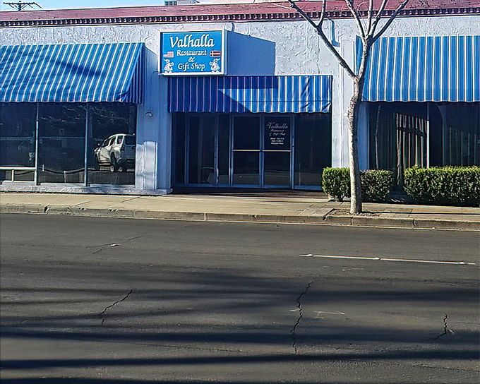 The blue exterior of Valhalla beckons like a Danish flag waving you in for breakfast nirvana. No passport required.