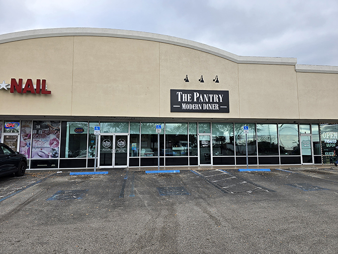 The unassuming storefront that houses breakfast dreams. Like a culinary speakeasy, The Pantry Modern Diner keeps its superpowers hidden behind modest signage.