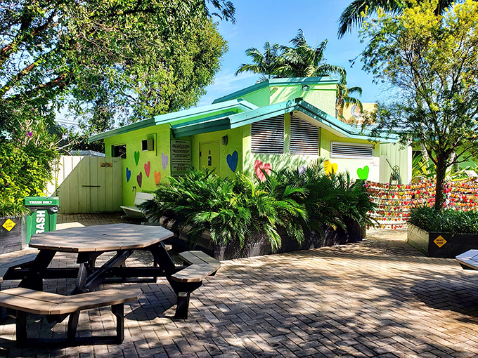 The lime-green building with its bold sign is like a beacon for dessert pilgrims traveling the Overseas Highway. Paradise found at mile marker 91.2!