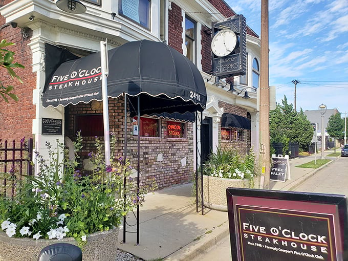 The unassuming brick exterior of Five O'Clock Steakhouse hides Milwaukee's carnivorous paradise like a secret handshake among meat lovers.