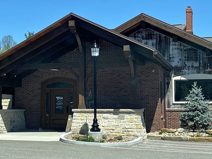 The impressive timber-framed entrance to Whitey's isn't just architectural eye candy—it's your gateway to burger nirvana in Richfield.