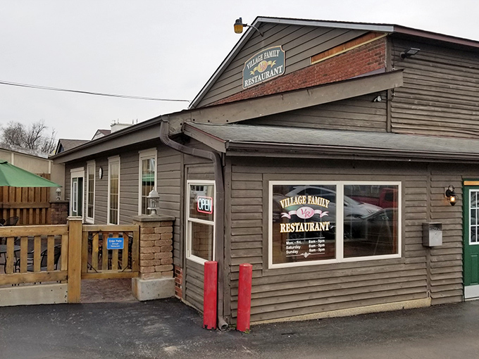 The unassuming exterior of Village Family Restaurant stands as a beacon of breakfast hope in Waynesville, where culinary magic happens behind that humble fa&ccedil;ade.