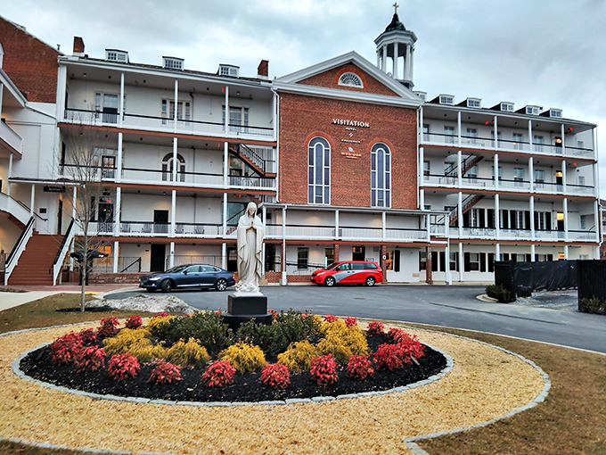 The historic brick fa&ccedil;ade of Wye Oak Tavern, complete with a courtyard garden and statue, oozes timeless charm&mdash;welcoming you into one of Frederick&rsquo;s best-kept culinary secrets. 