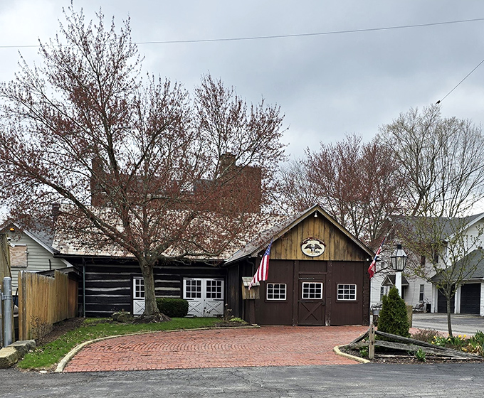 The rustic exterior beckons like a time portal disguised as a restaurant. That brick pathway isn't just leading to dinner&mdash;it's your ticket to the 19th century.