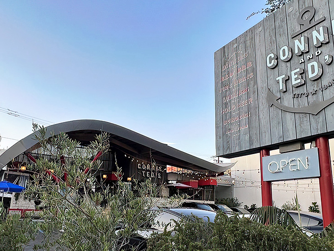 The architectural lovechild of a New England fish shack and California cool, Connie and Ted's exterior promises seafood salvation in the heart of West Hollywood.