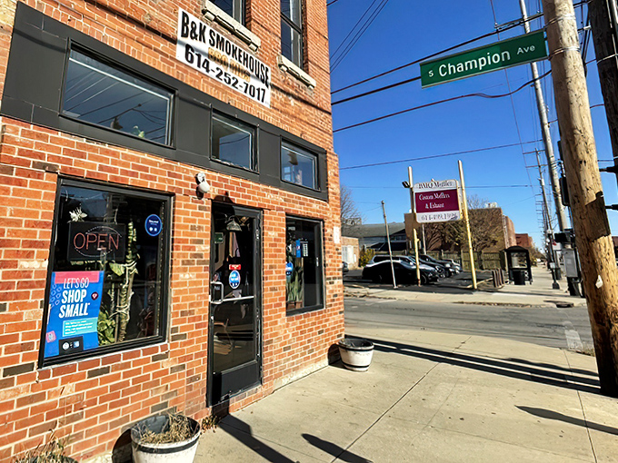 The unassuming brick exterior of B&K Smoke House on Champion Avenue hides Columbus's worst-kept barbecue secret. Follow your nose&mdash;it knows where the good stuff is.