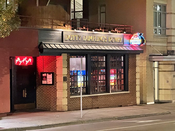 That red neon glow isn't just a sign&mdash;it's a beacon calling to burger pilgrims across Madison. The humble brick exterior belies the flavor explosion waiting inside.