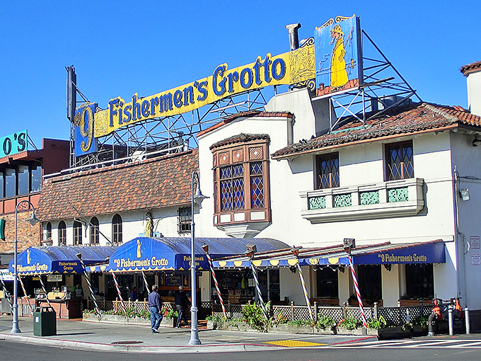 That iconic yellow sign has been beckoning hungry seafood lovers to Monterey's Fisherman's Wharf for decades. Like a maritime lighthouse for the culinarily adrift.