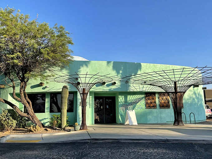 This turquoise treasure looks like it was painted by someone who truly understands joy and breakfast magic.