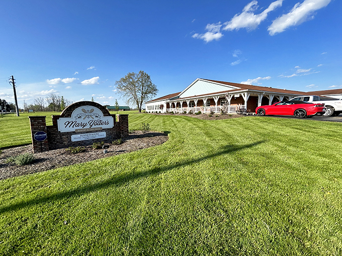 Welcome to comfort food paradise! Mary Yoder's charming exterior promises what every road-weary traveler seeks: authentic Amish cooking that'll make you forget all about your diet plans.