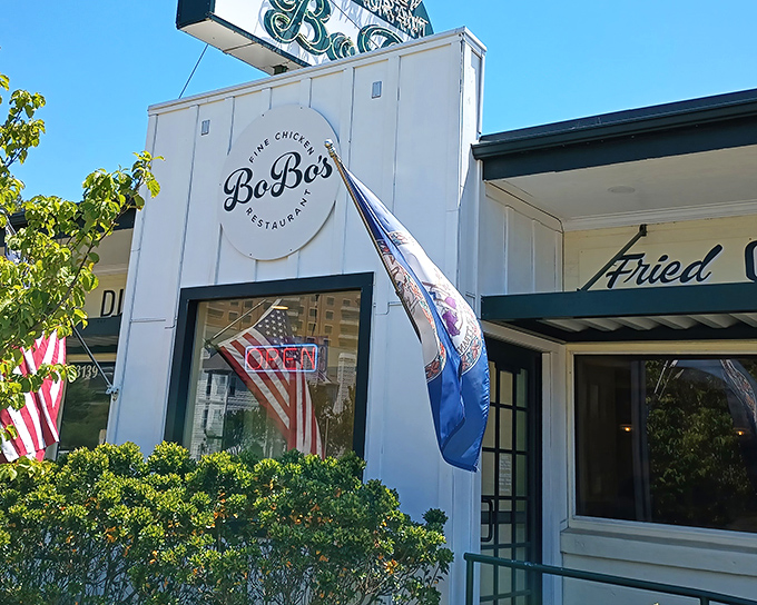 BoBo's classic green and white facade promises simplicity, but inside awaits fried chicken that might just change your life.