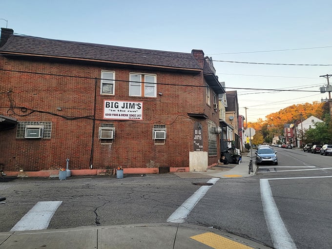 The unassuming brick exterior of Big Jim's might not scream "culinary destination," but locals know this Pittsburgh corner holds legendary status in the city's food scene. 