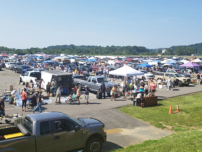 A sea of tents, canopies, and treasure hunters stretching to the horizon. Sunday mornings at Trader Jack's aren't just shopping&mdash;they're an expedition.