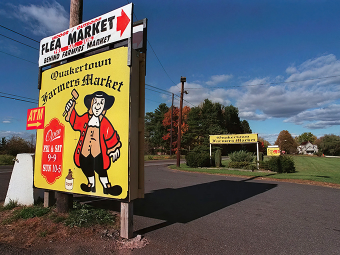 The iconic yellow sign welcomes treasure hunters to Q-Mart, where that friendly Quaker fellow has been promising bargains since before online shopping was a twinkle in Jeff Bezos' eye. 