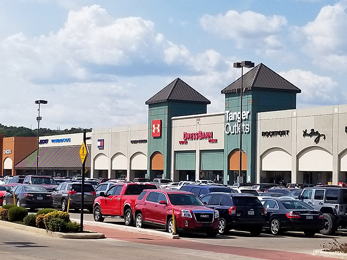 The iconic teal tower of Tanger Outlets Branson stands like a retail lighthouse, beckoning shoppers with promises of designer deals and discount treasures.