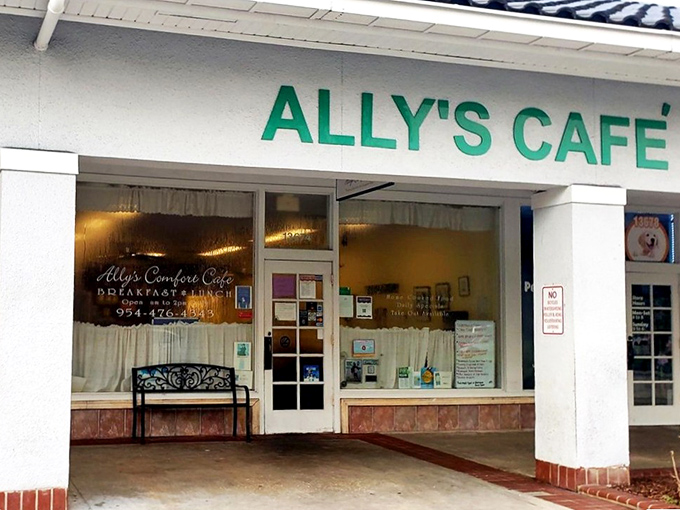 Tucked into a modest strip mall, Ally's Comfort Cafe proves that culinary treasures often hide in plain sight. The green sign beckons like an old friend.