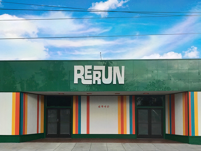 RERUN's rainbow-striped fa&ccedil;ade isn't just a storefront&mdash;it's a promise of the colorful treasures waiting inside this Portland thrifting paradise.