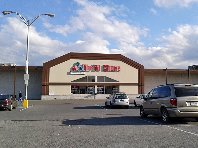 The unassuming exterior of CommunityAid in Selinsgrove hides a treasure trove within—like finding a gourmet meal at what looks like a greasy spoon.