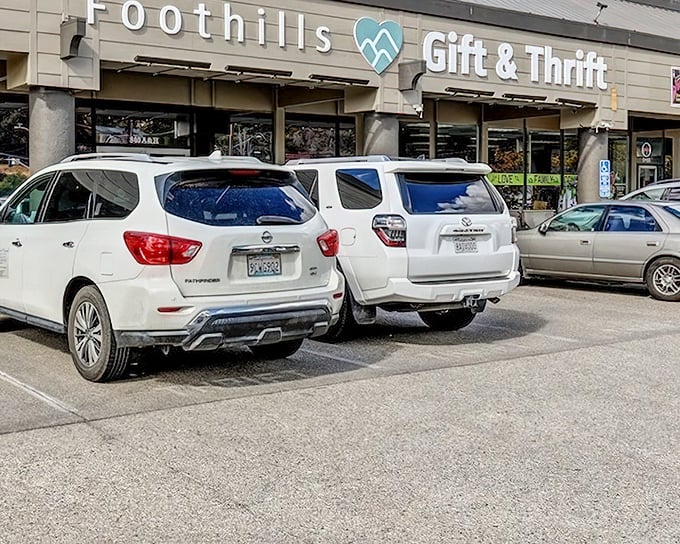 The unassuming storefront belies the treasure trove within. Like finding a secret passageway to affordable luxury in the Sierra foothills.