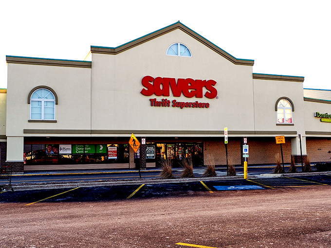 The beige fortress of frugality stands proud in Hoffman Estates, its red Savers sign a beacon to bargain hunters everywhere.