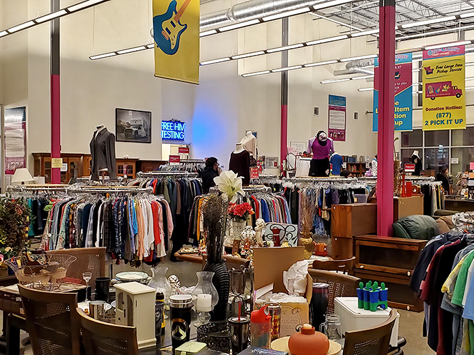 Welcome to treasure-hunting paradise! Out of the Closet's spacious interior offers a carefully organized chaos where yesterday's fashion finds new admirers.