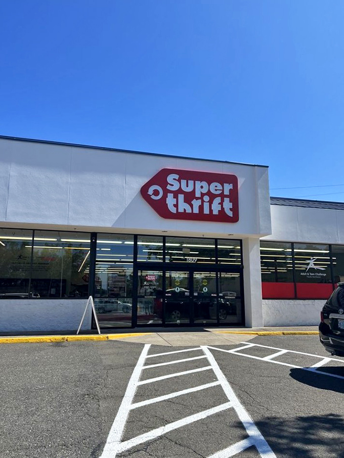 The unassuming exterior of SuperThrift belies the wonderland of secondhand treasures waiting inside. Like a retail TARDIS&mdash;bigger on the inside!