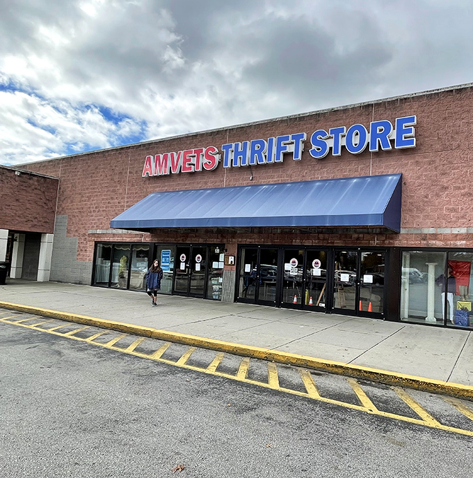The unassuming brick facade of AMVETS hides a universe of treasures within. Like a retail TARDIS, it's somehow bigger on the inside than physics should allow.