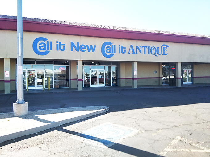 The unassuming storefront of Call it New / Call it Antique in Mesa belies the wonderland of treasures waiting inside. Like a TARDIS of trinkets, it's bigger on the inside than physics should allow.