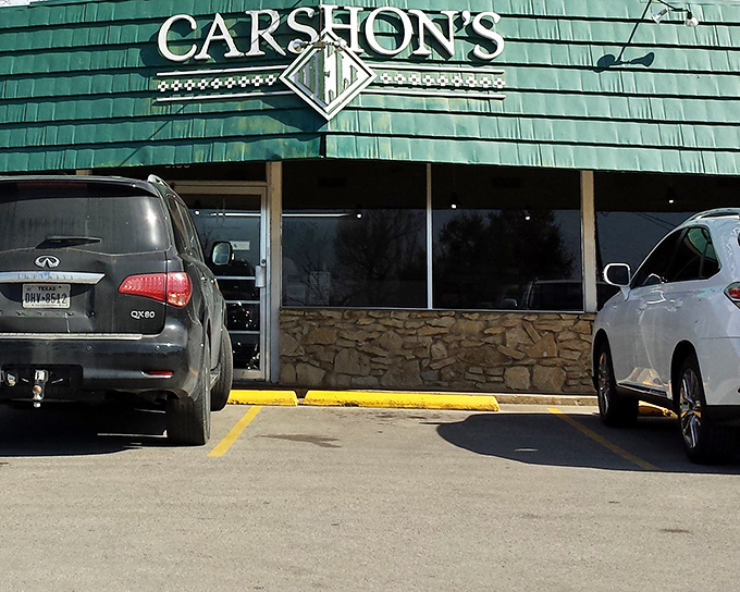 The iconic green exterior of Carshon's isn't flashy, but like all great delis, the real show happens inside where sandwich magic awaits.