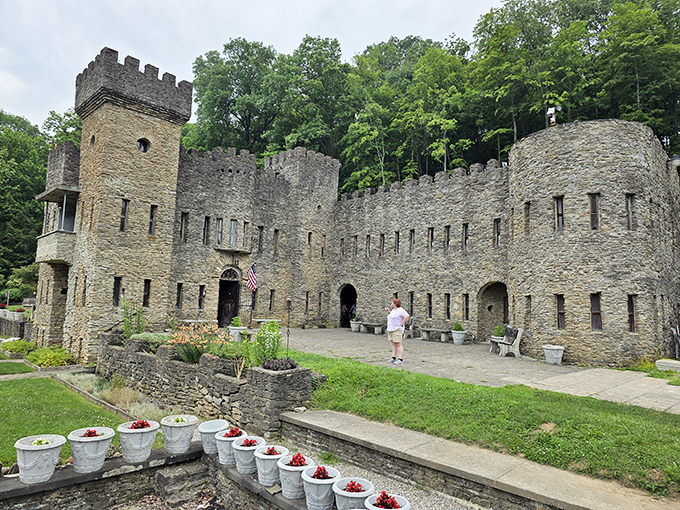Chateau Laroche stands proudly against the Ohio sky, its stone walls and towers a testament to one man's extraordinary vision and decades of patient labor. 