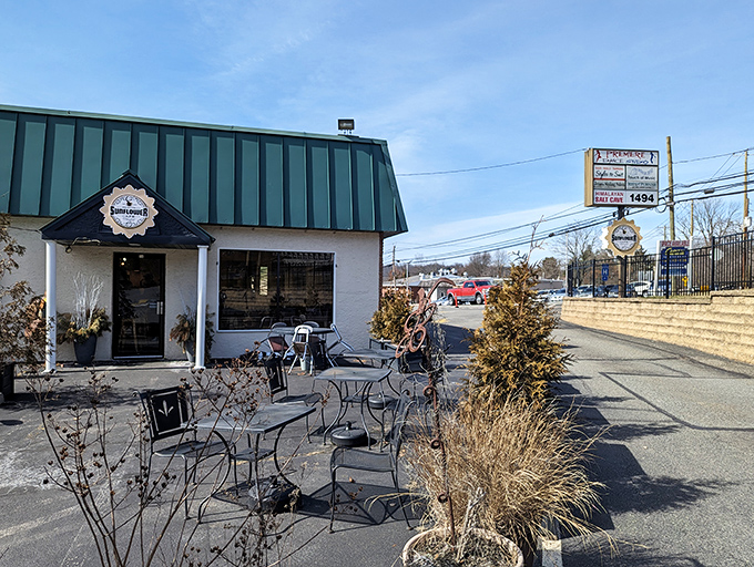 The unassuming exterior of Shorty's Sunflower Cafe proves once again that Pennsylvania's best breakfast spots don't need flashy facades&mdash;just a green roof and the promise of deliciousness within.