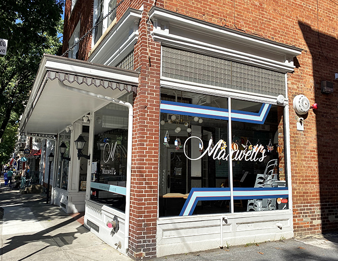 Maxwell's brick exterior blends perfectly into Frederick's historic charm, like a burger joint that's been there forever but somehow remains your delicious little secret.