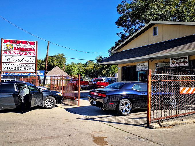 Behind this humble storefront lies San Antonio's weekend barbacoa kingdom, where legends are born every Saturday morning.