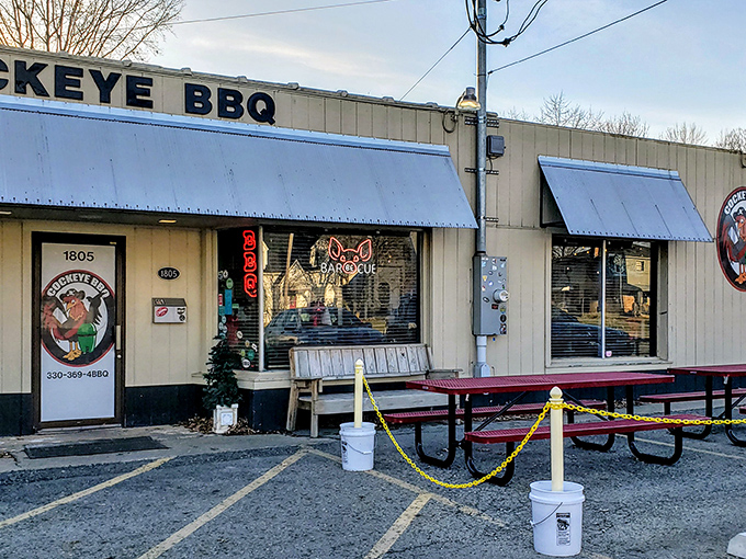 The unassuming exterior of Cockeye BBQ proves the old adage: the less fancy the building, the more life-changing the barbecue inside.
