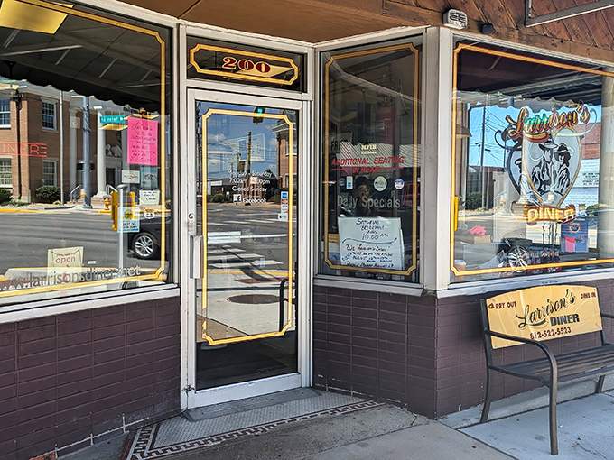 The unassuming storefront of Larrison's Diner beckons from downtown Seymour, promising comfort food treasures behind that glass door. No fancy frills needed when the food speaks volumes.