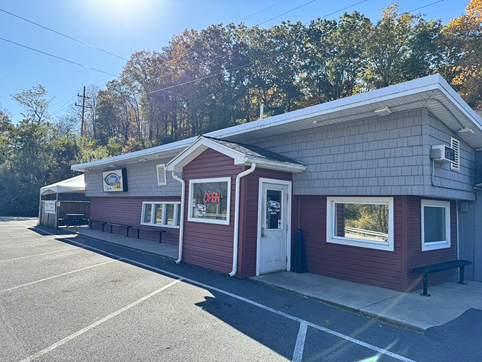 The red exterior of Diner 22 stands against Pennsylvania's rolling hills like a time capsule with a neon invitation. Classic Americana at its finest.