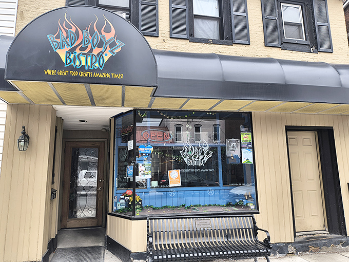 The unassuming storefront of Bad Boyz Bistro promises what every great food adventure should: where great food creates amazing times!