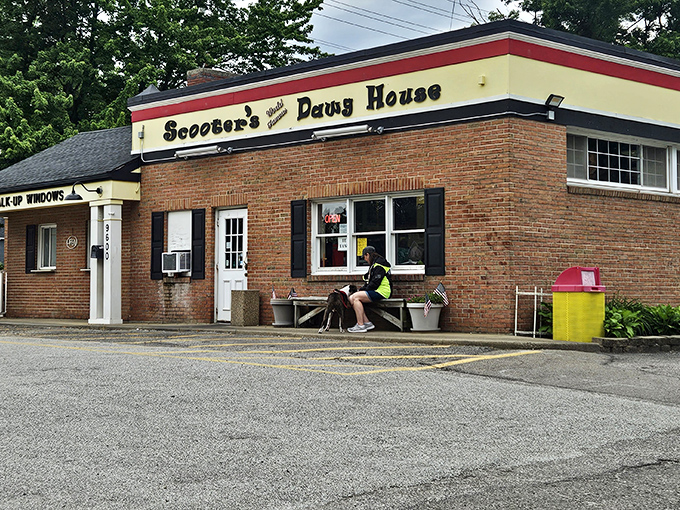 The unassuming brick exterior of Scooter's hides a hot dog paradise within. Like finding a diamond in a strip mall setting.