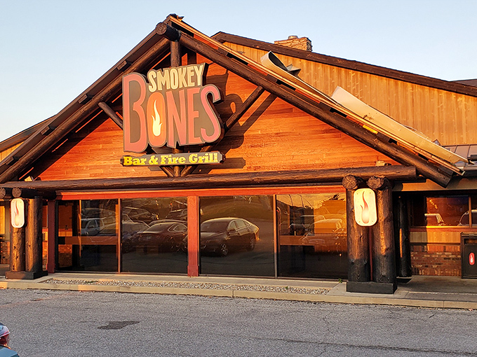 The golden-hour glow on this rustic wooden facade isn't just good lighting&mdash;it's nature's way of saying "barbecue happens here."