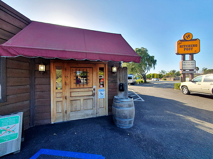 The iconic yellow sign beckons hungry travelers like a lighthouse for meat lovers. Buellton's roadside treasure promises oak-fired delights within those rustic walls.