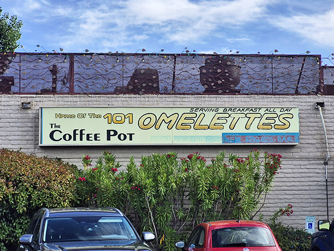 The iconic sign says it all &ndash; 101 omelets! Like finding Willy Wonka's factory, but for breakfast enthusiasts with decision-making issues.